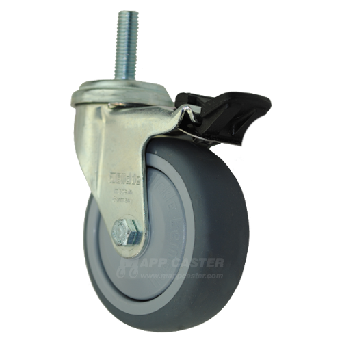 Metric Theaded Stem Caster - 75mm TPR Wheel with 10mm Threaded Stem ...