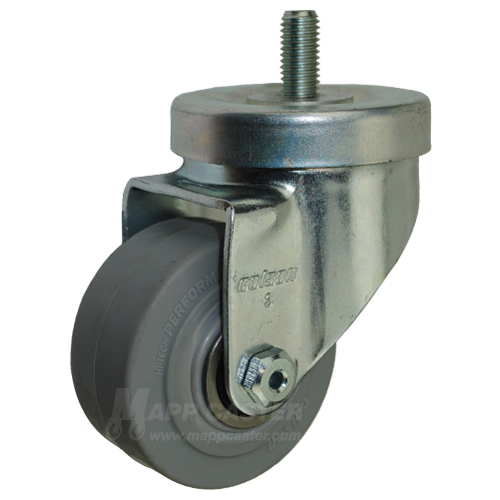 3" x 1-1/4" Grey Performa (TPR) Wheel Swivel Caster with 12mm Threaded ...