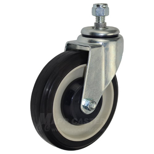 5 Inch Shopping Cart Replacement Caster with Nut – Threaded Stem Casters